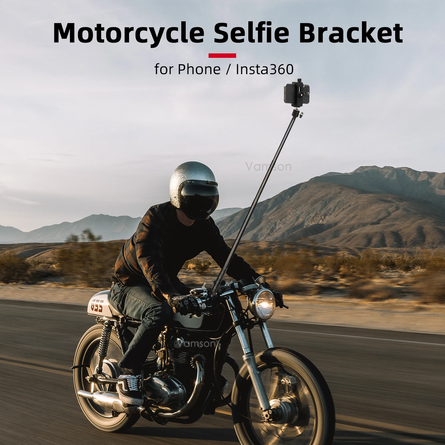 Vamson-Mobile-Phone-Holder-Clip-Motorcycle-Bike-Invisible-Selfie-Stick ...