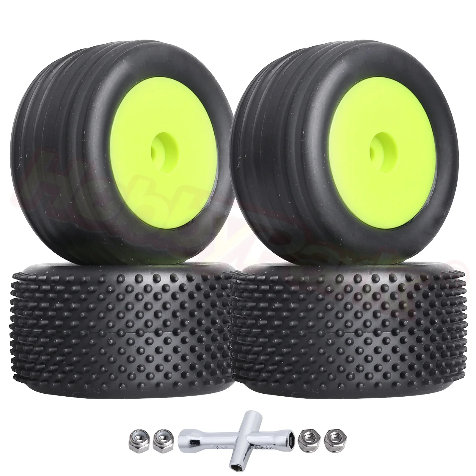 HobbyPark-Preglued-1-18-RC-Buggy-Tires-Wheels-8mm-Hex-for-Losi-Mini-T-2 ...