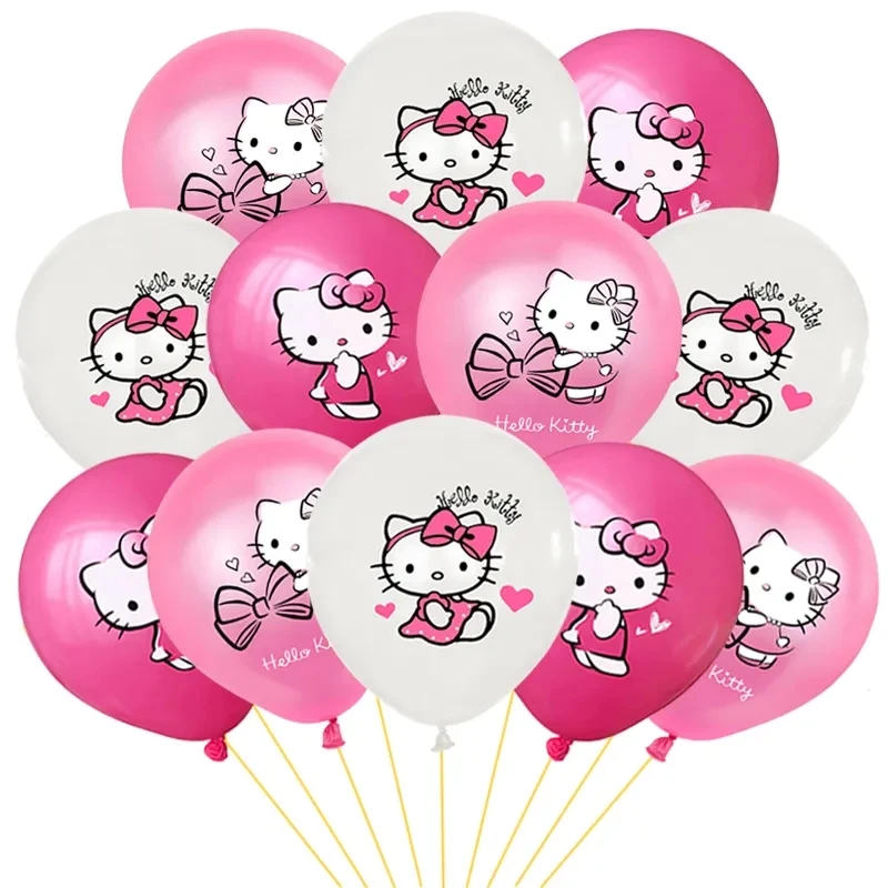 10-12pcs-12inch-Pink-Cat-Latex-Balloons-Hello-Kitty-Head-Princess-Girl ...