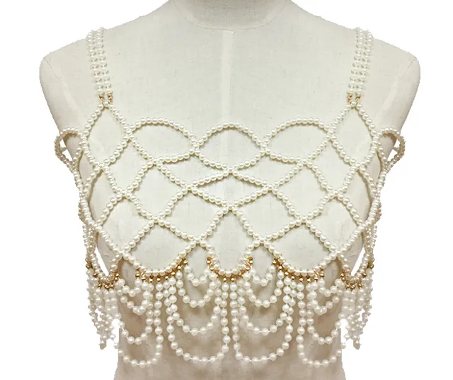 2024-Hot-selling-personality-bra-exaggerated-pearl-body-chain-vest-set ...