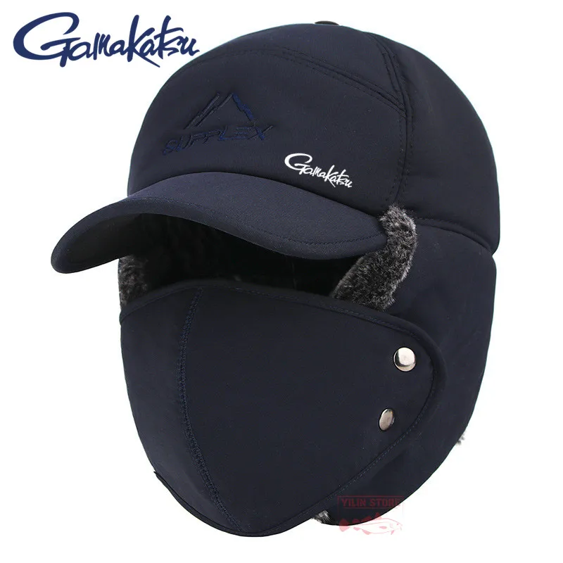 Gamakatsu Fishing Cap Winter Men Plus Velvet Thick Warm Lei Feng Cap ...