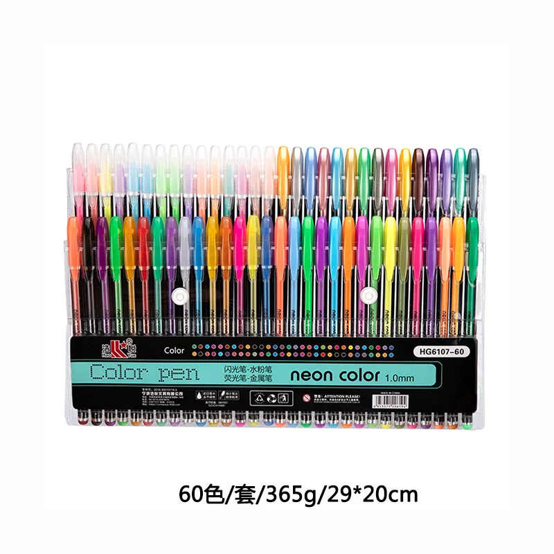 12-60-Colors-Glitter-Sketch-Drawing-Color-Pen-Markers-Gel-Pens-Set ...