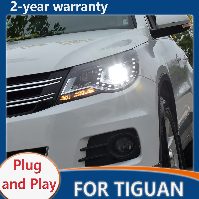 For-VW-Tiguan-Headlights-2013-2017-LED-Headlight-LED-DRL-Bi-Xenon-Lens ...
