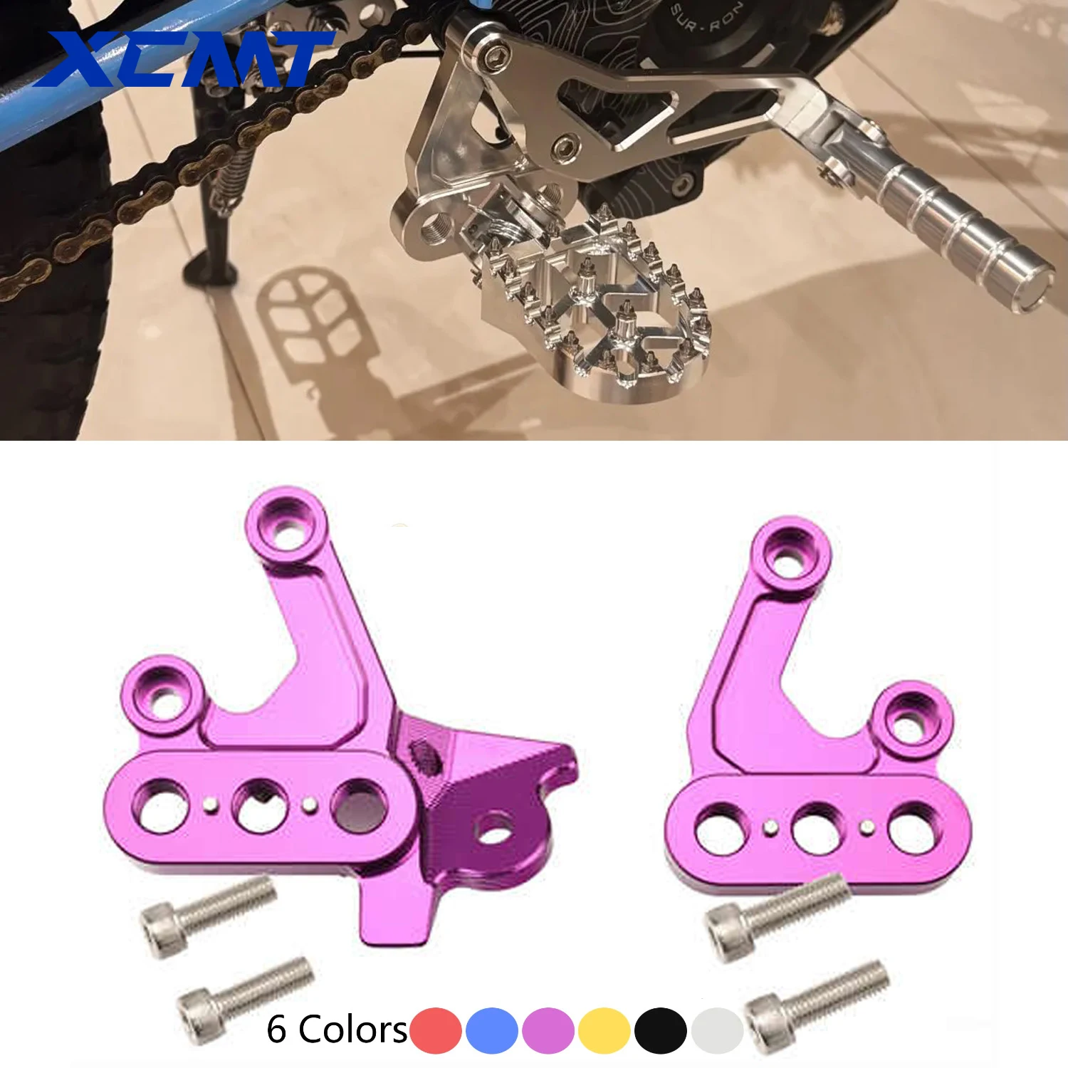 Moto CNC Aluminum Foot Pegs Rests Pedals Footpegs Bracket For Surron ...