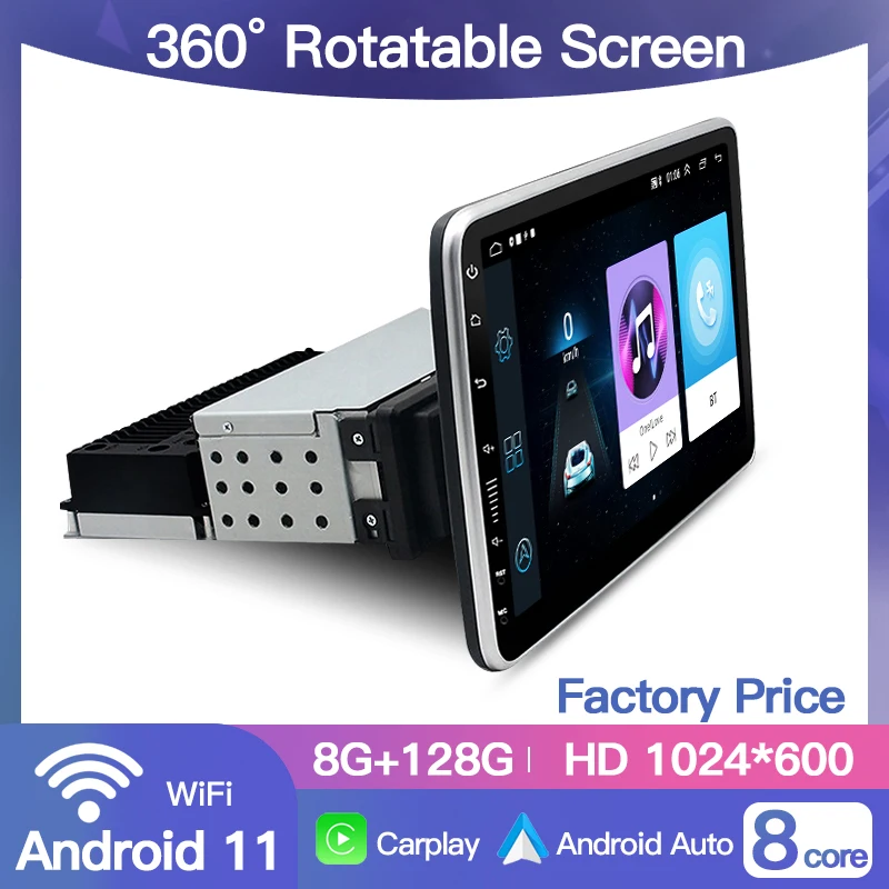 Universal-360-Rotation-Retrofit-Android-11-Car-1-Din-Radio-9inch-GPS ...