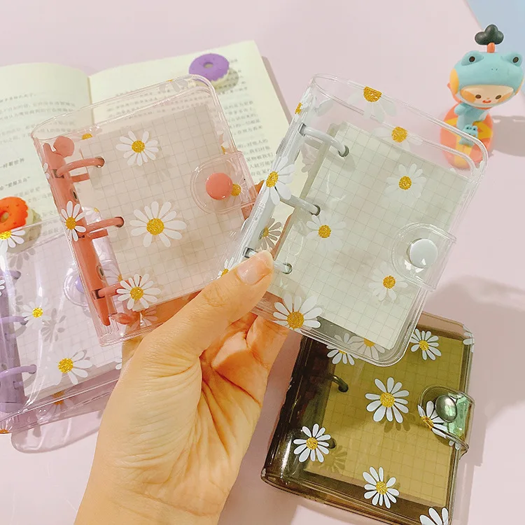 CAHIER,E--Mini Classeur À Anneaux Transparent En Forme De Marguerite ...