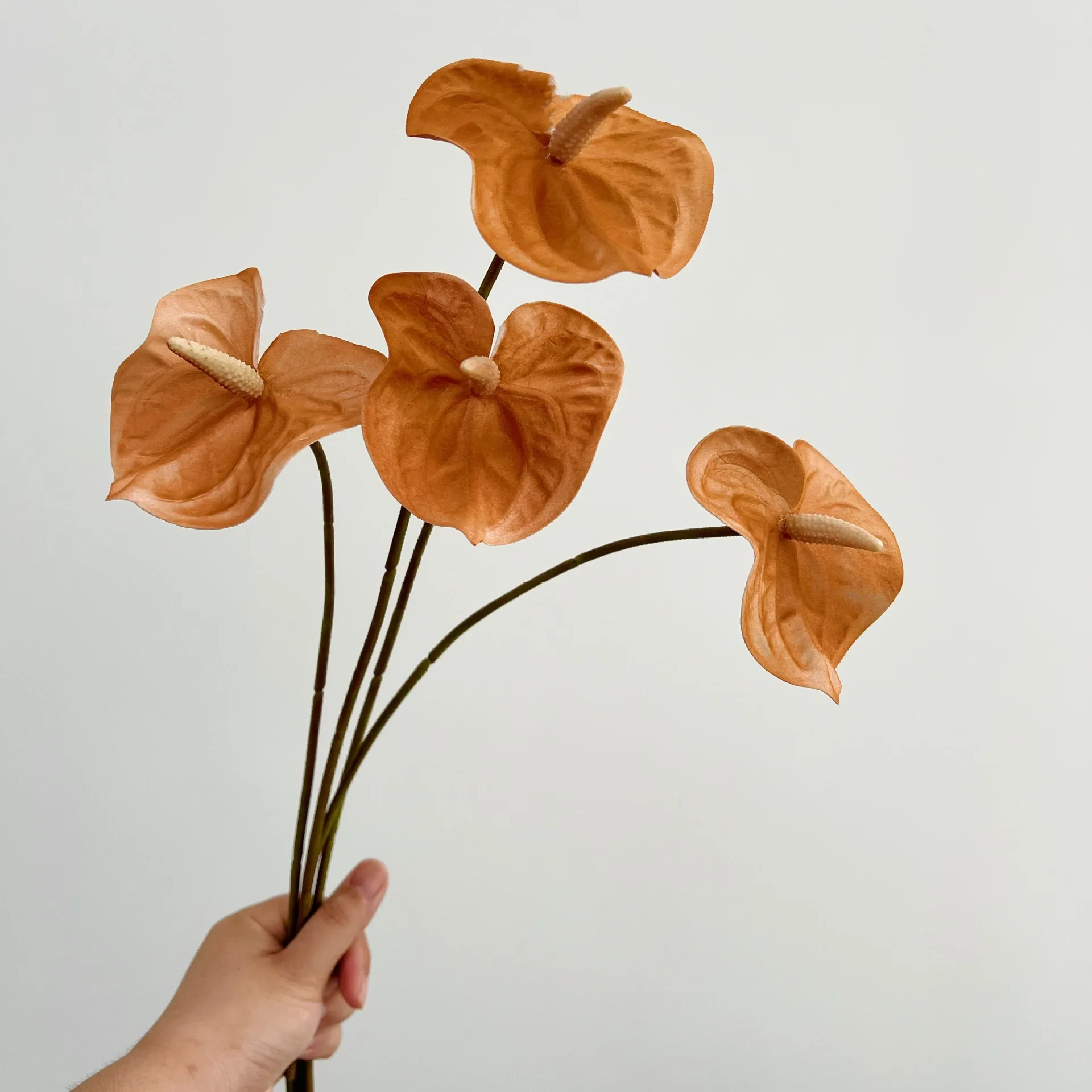 10Pc Artificial Flowers PU Red Palm Garden Wedding Decoration Bouquet ...