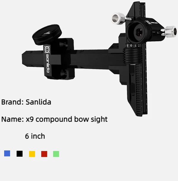 Sanlida Archery X9 Compound Bow Sight 6" Carbon Bar Target Archery ...