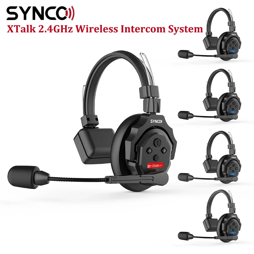 Synco-XTalk-2-4GHz-Wireless-Intercom-System-Remote-Headsets-Wireless ...
