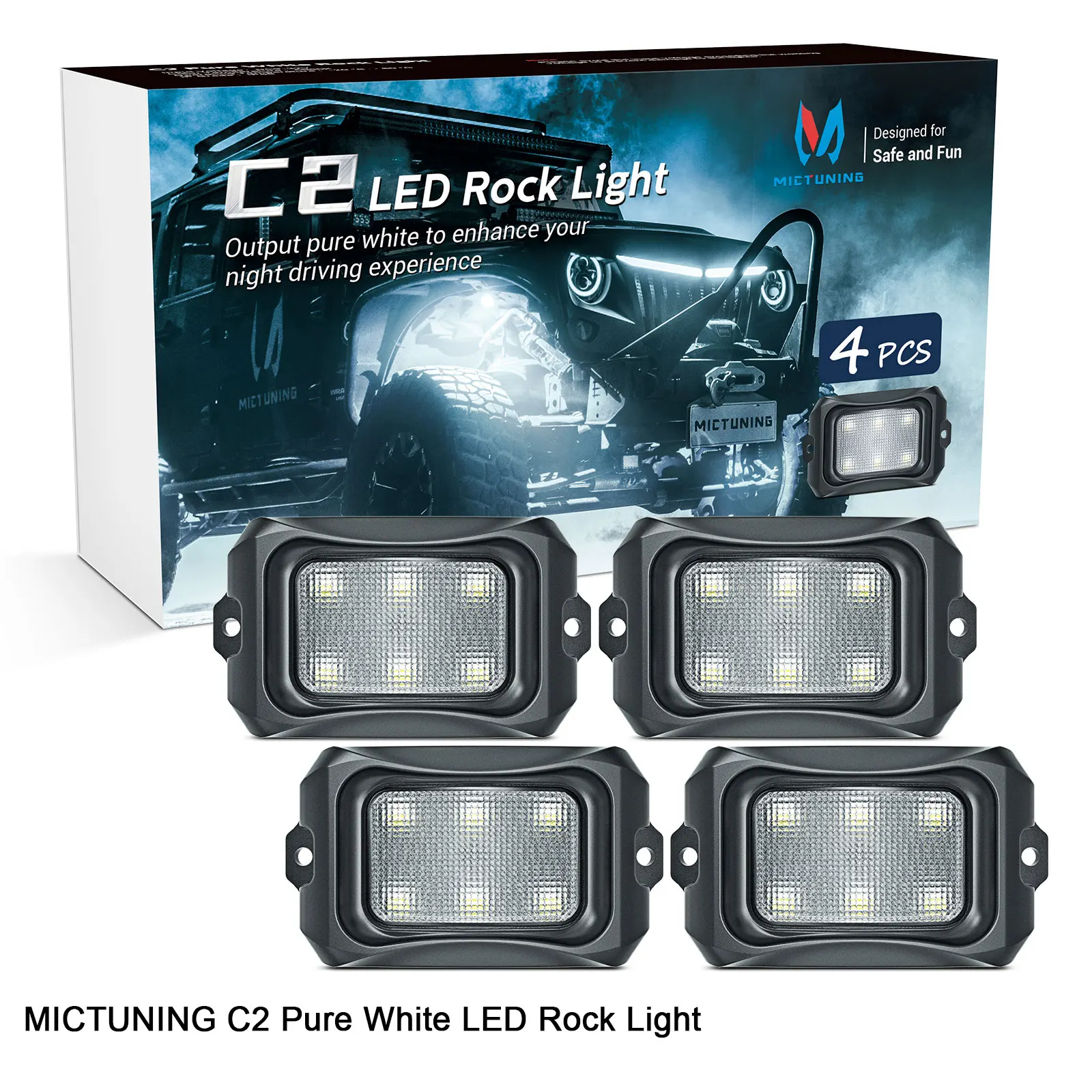 MICTUNING-4-Pods-Waterproof-LED-Underglow-Light-Upgraded-C2-Curved-LED ...