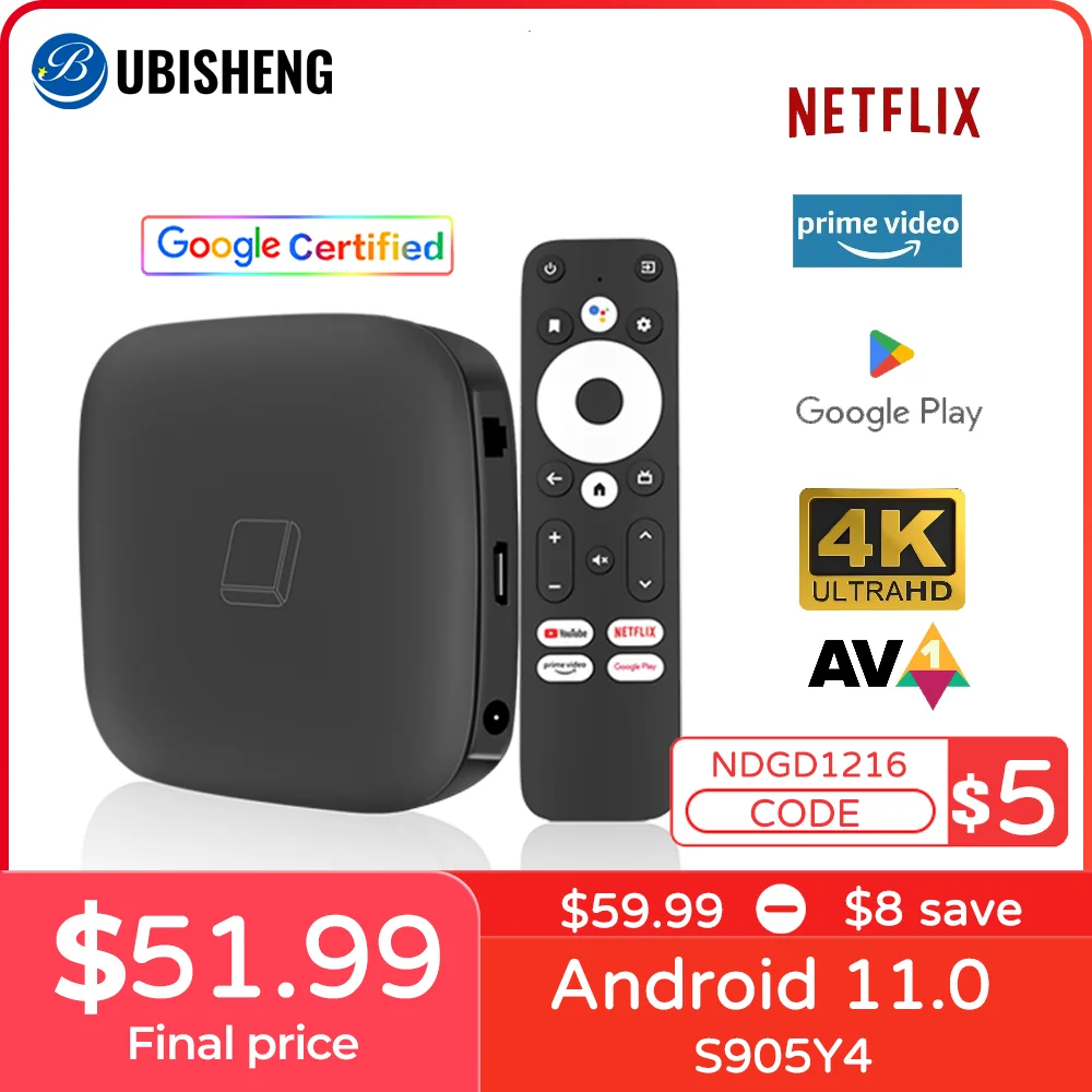 Hako Pro 스마트 TV 박스, 구글 인증 4K HDR 스트리밍 미디어 플레이어, 듀얼 와이파이 셋톱 박스, 안드로이드 11, Amlogic S905Y4, BT5.0 ...