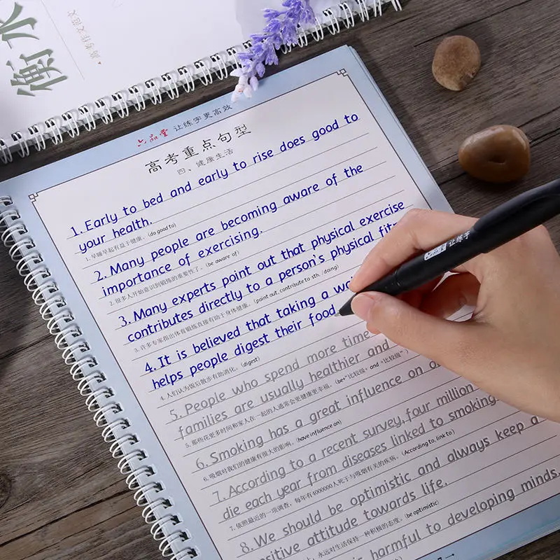 Copybook 3 Books/Set English Italic Groove Practice 3D Calligraphy ...