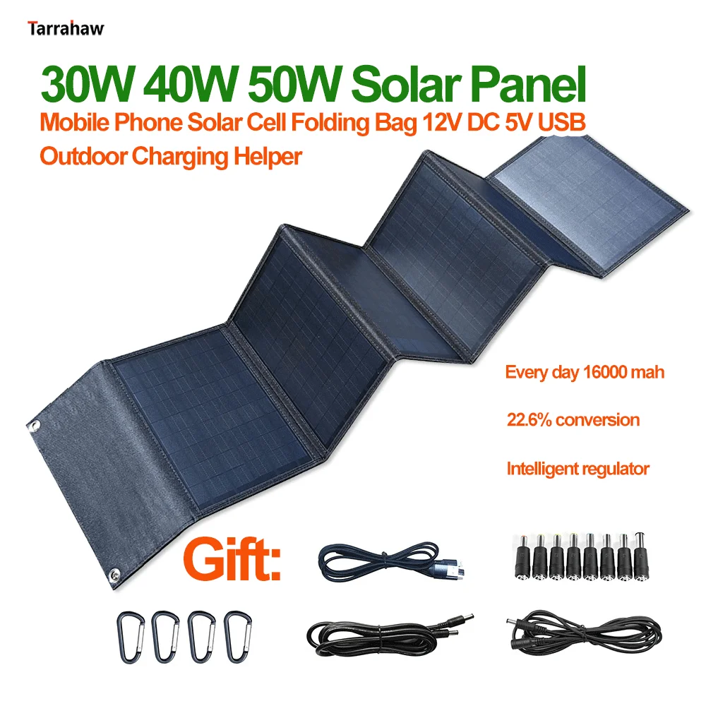 30W 40W 50W Solar Panel Charging Mobile Phone Solar Cell Folding Bag ...