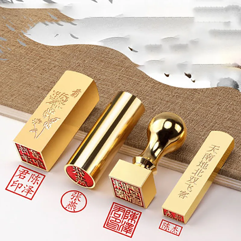 Custom-Wax-Chinese-Name-Private-Signature-Brass-Seal-Traditional ...