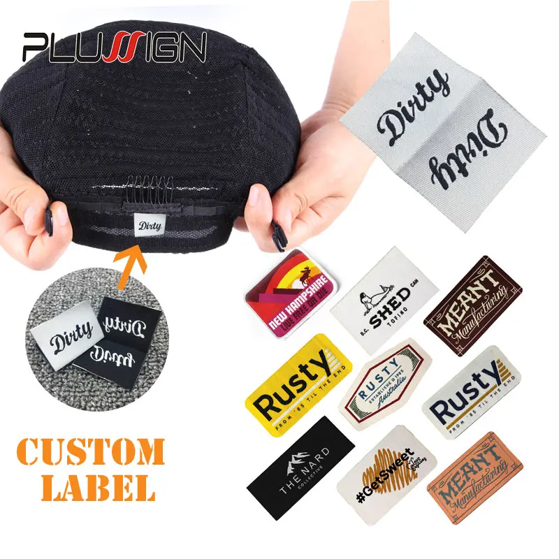 Plussign-Knit-Labels-With-Own-Logo-Or-Name-Woven-Custom-Hair-Tags-For ...