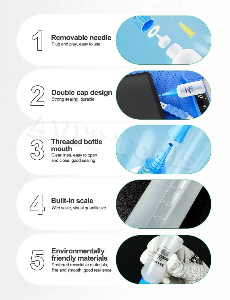 RELIFE TB2 Solvent Empty Bottle Needle Tube Type Easy to Control Dosage ...