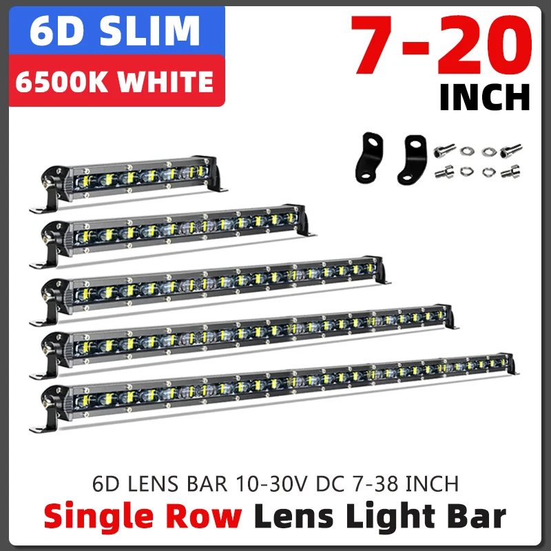 Car-Led-Light-Car-Spotlight-6D-Lens-Slim-Small-Single-Row-Long-Strip ...