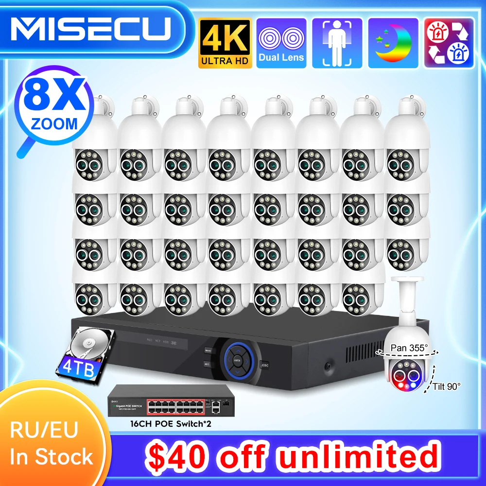Misecu-32ch-4k-8x-hybrid-zoom-ptz-dual-objektiv-poe-sicherheits-system ...