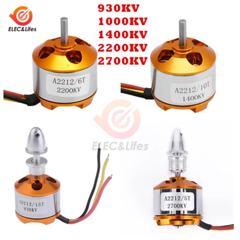 930KV-1000KV-1400KV-2200KV-2700KV-A2212-Brushless-Motor-For-RC-Aircraft ...