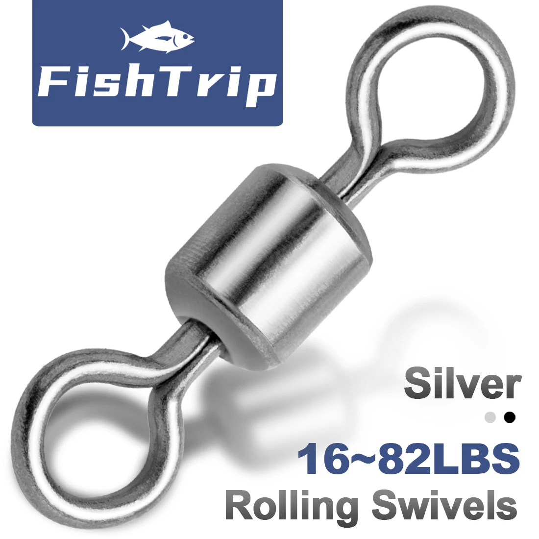 FishTrip-Rolling-Swivels-100-Stainless-Steel-Swivels-50-100Pack-Fishing ...