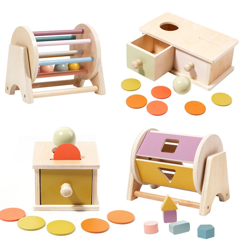 Toddler-Coin-Ball-Drop-Box-Toy-Montessori-Wooden-Permanence-Box-Drawer ...