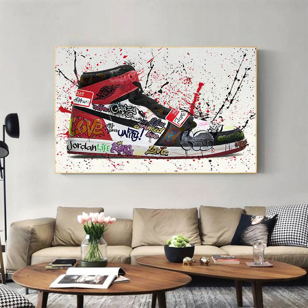 Pop-Street-Graffiti-Sports-Basketball-Shoes-Wall-Art-Posters-Abstract ...