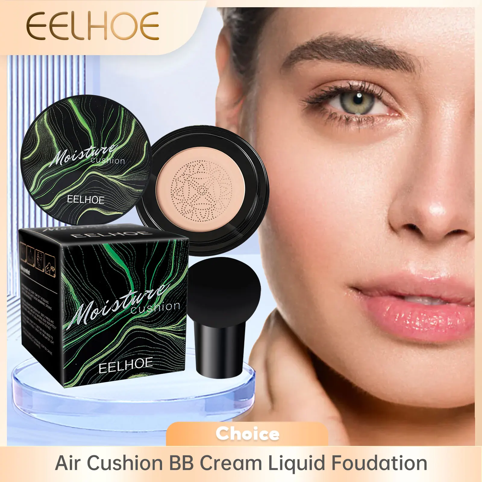EELHOE Air Cushion BB Cream Natural Moisturizing Foundation Concealer ...