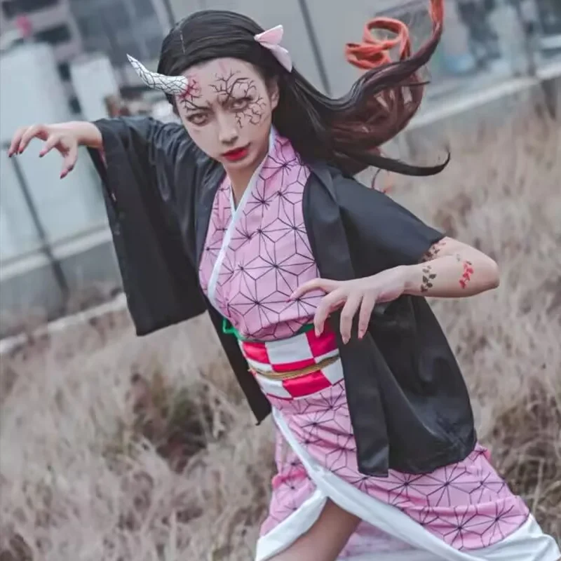 Anime-Demon-Slayer-Nezuko-Cosplay-Costume-Kimono-Kimetsu-No-Yaiba ...
