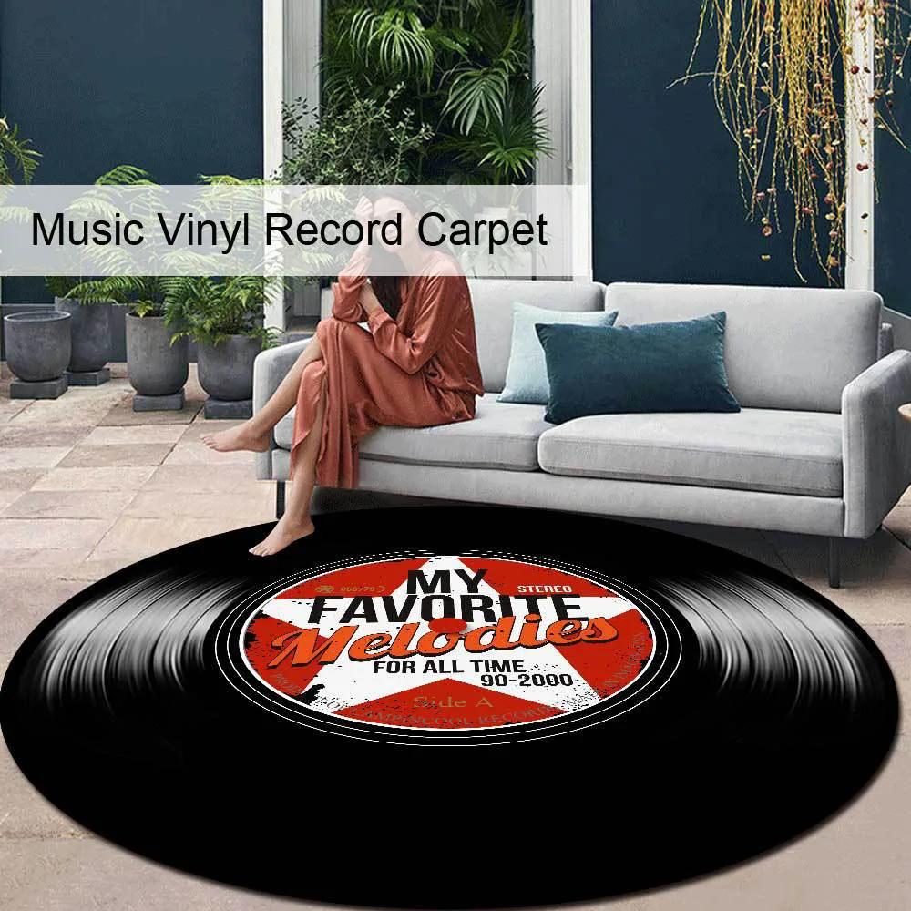 Alfombra-redonda-con-personalidad-Retro-alfombrilla-de-disco-de-vinilo ...