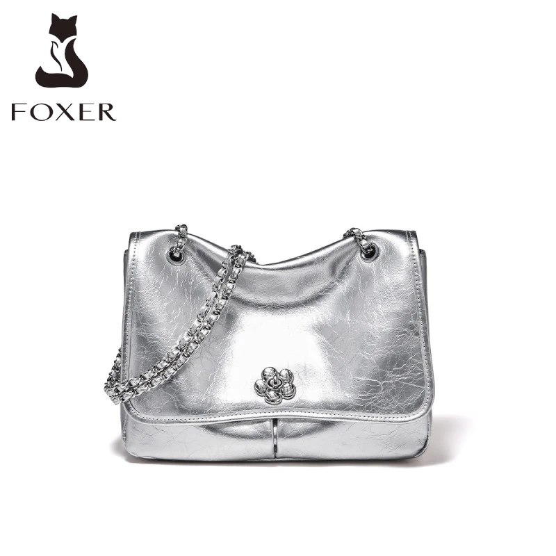 FOXER-Design-Silver-Women-Split-Leather-Handbag-Classic-Female-Shoulder ...