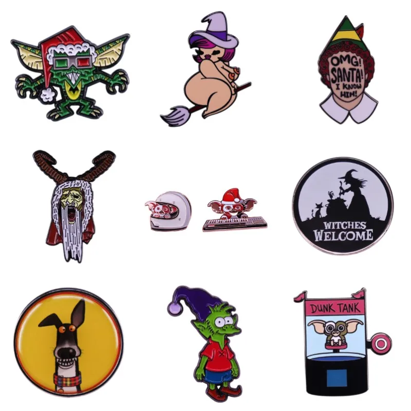 Hard Enamel Pins Monster Elf Dog Enamel Pin Movie Brooch Bag Lapel ...