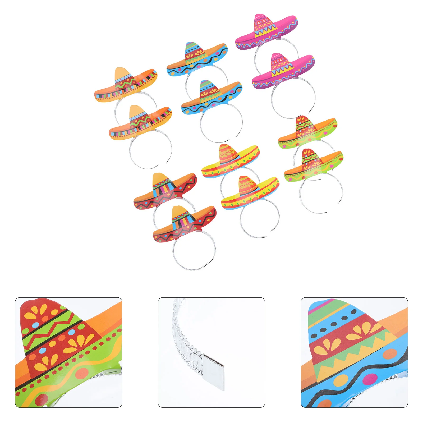 12-Pcs-Mexican-Headband-Straw-Hat-Paper-Headbands-Spanish-Clothes ...