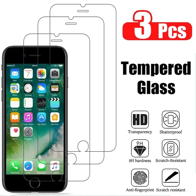 3Pcs-Tempered-Glass-For-Apple-iPhone-6-6S-7-8-Plus-SE-2022-Protective ...