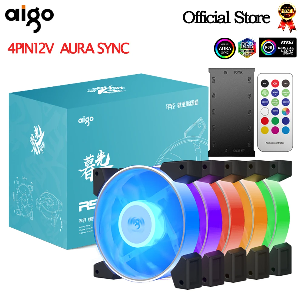 Aigo-120mm-Case-Fan-RGB-Heatsink-pc-gamer-4pin12v-aura-sync-12v ...