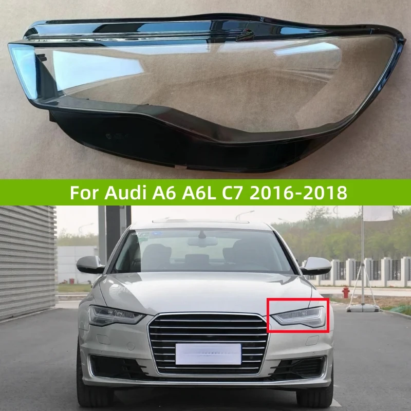 For Audi A6 A6L C7 2016 2017 2018 Headlight Cover Headlamp Lamp Shell ...