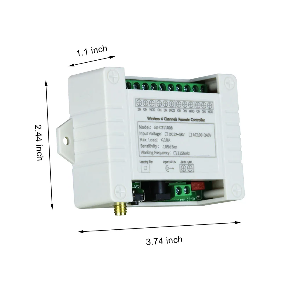 433MHz Long-Range 4CH Wireless Relay Switch – Electro Tech Warehouse