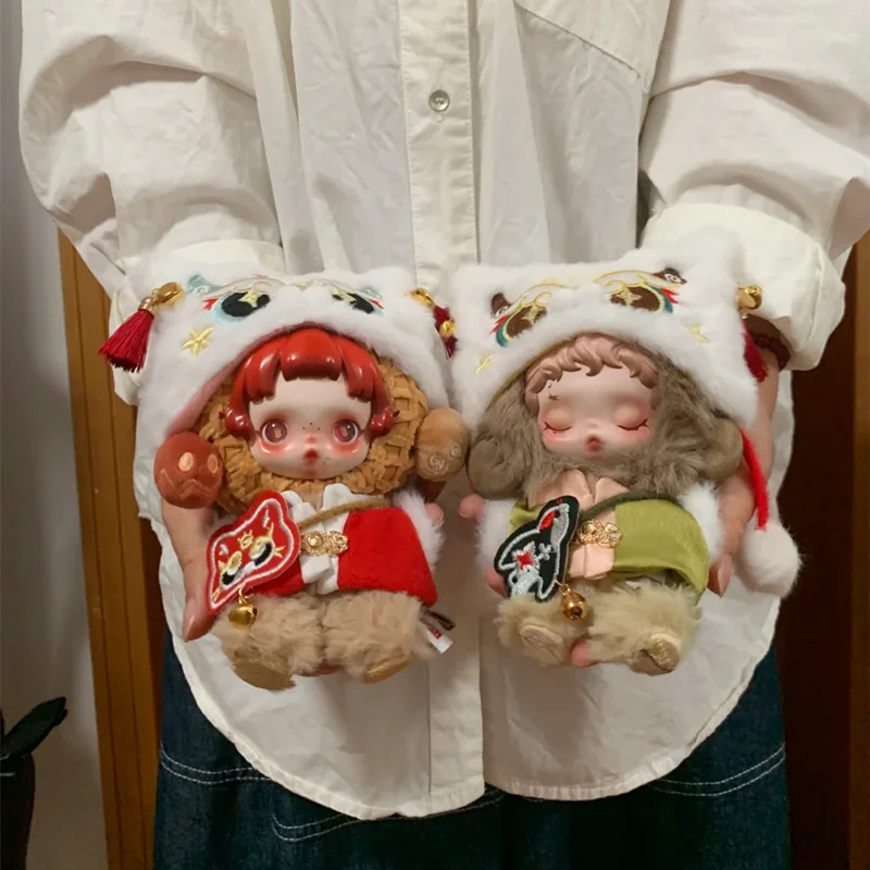 For Skullpanda doll clothes New Year's Lion set For labubu 15/17cm doll ...