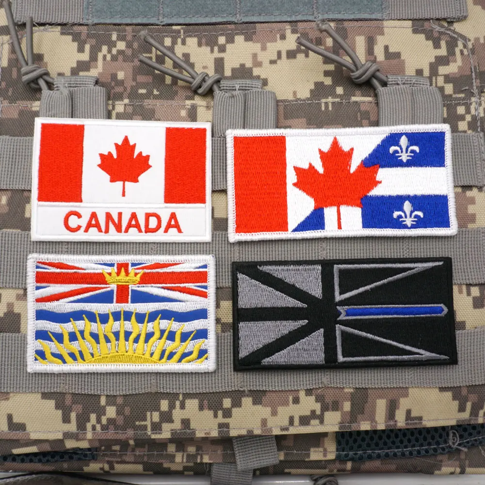Canadian-Flag-Military-Tactical-Embroidered-Patches-Armband-Backpack-Badge-with-Hook-Backing-for ...