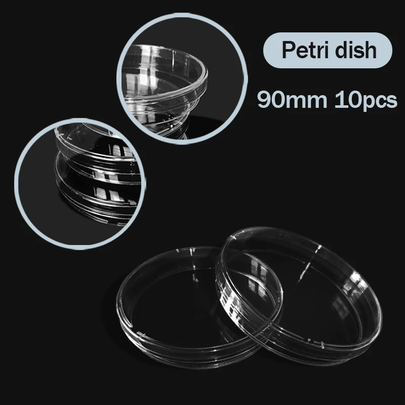 90mm10Pcs-Petri-Dishes-Plastic-Transparent-With-Lids-Bacteria-Culture ...