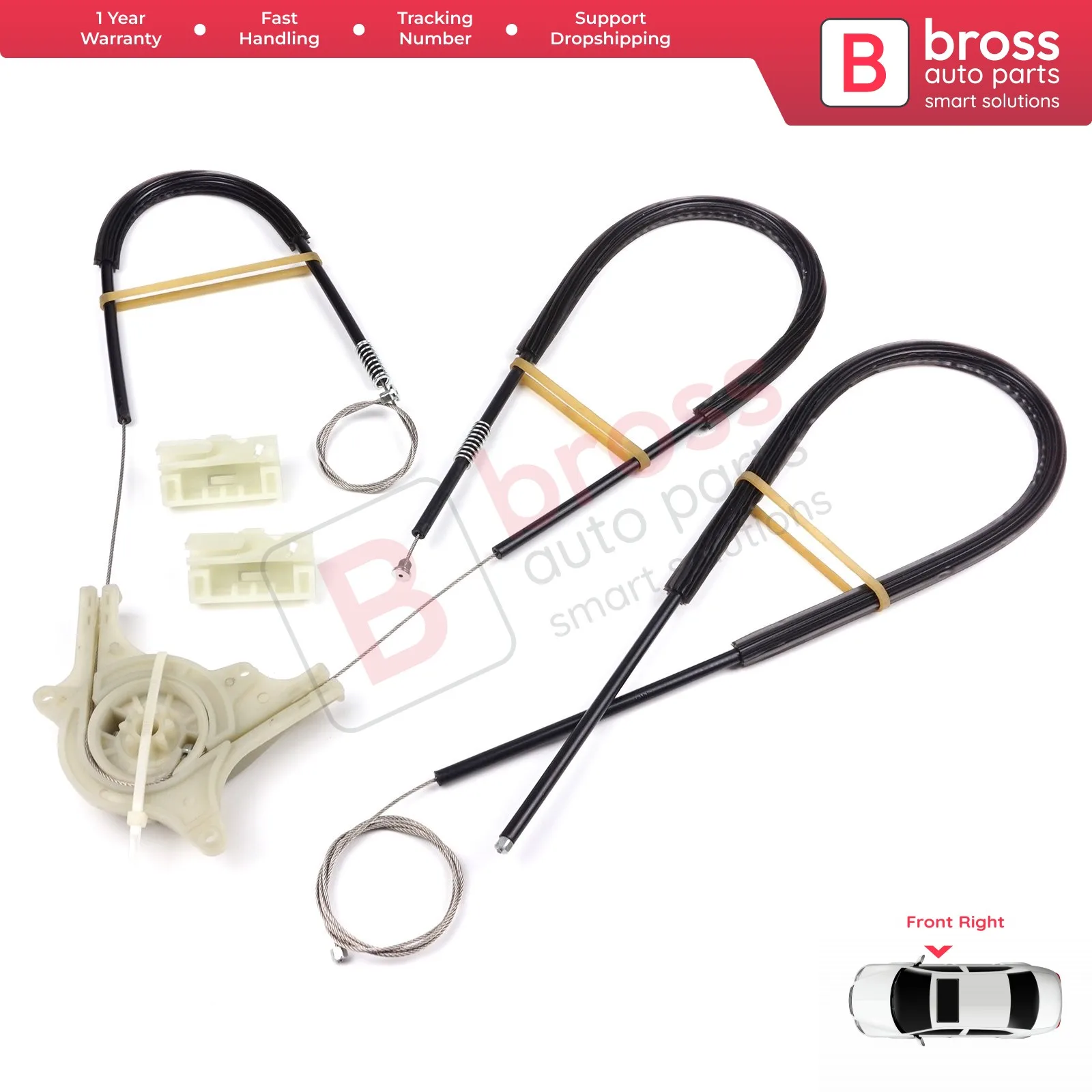 BWR696-Power-Window-Regulator-Repair-Kit-Front-Right-Door-for-Mercedes ...