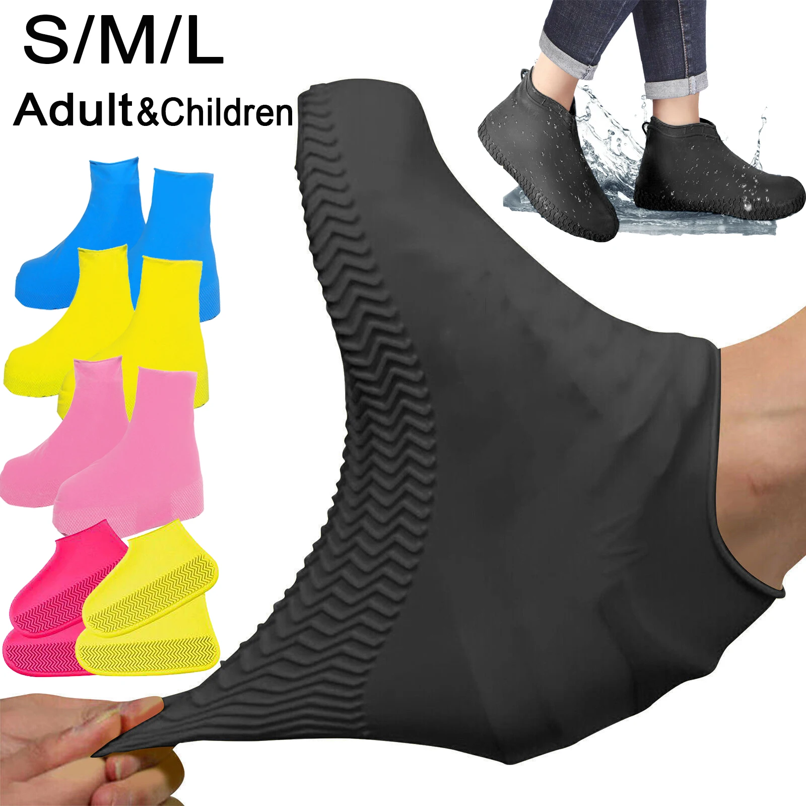 Waterproof-Shoe-Covers-Silicone-Anti-Slip-Rain-Boots-Unisex-Sneakers ...