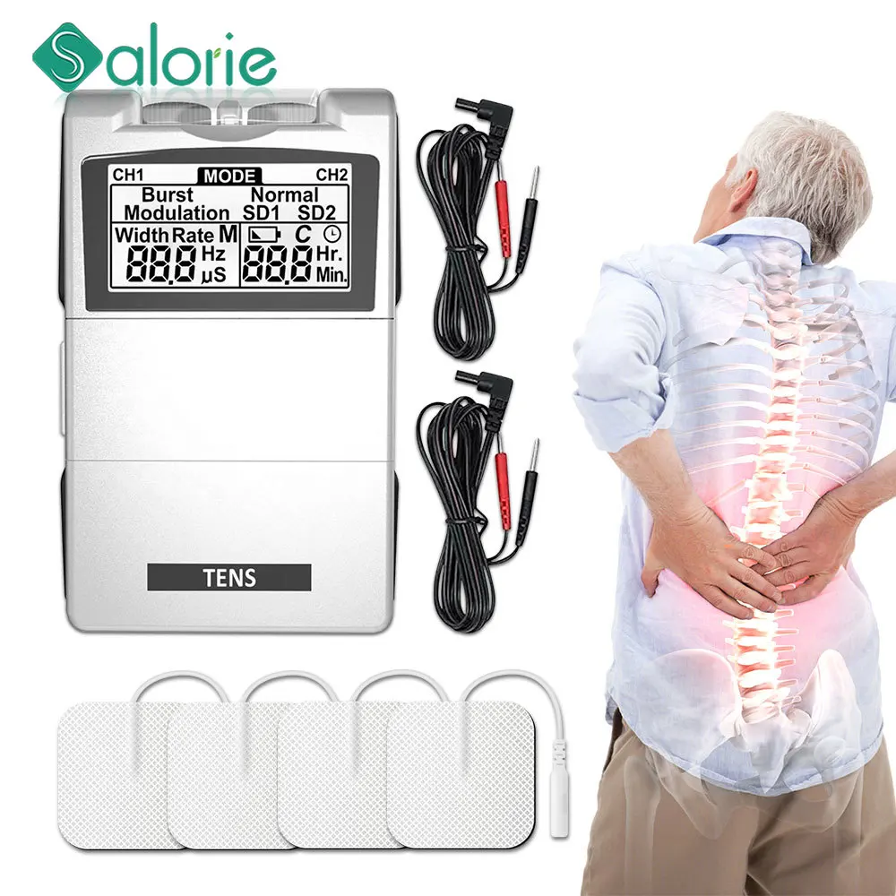 Electric-Tens-Unit-Machine-EMS-Pulse-Massager-Muscle-Stimulator-Therapy ...