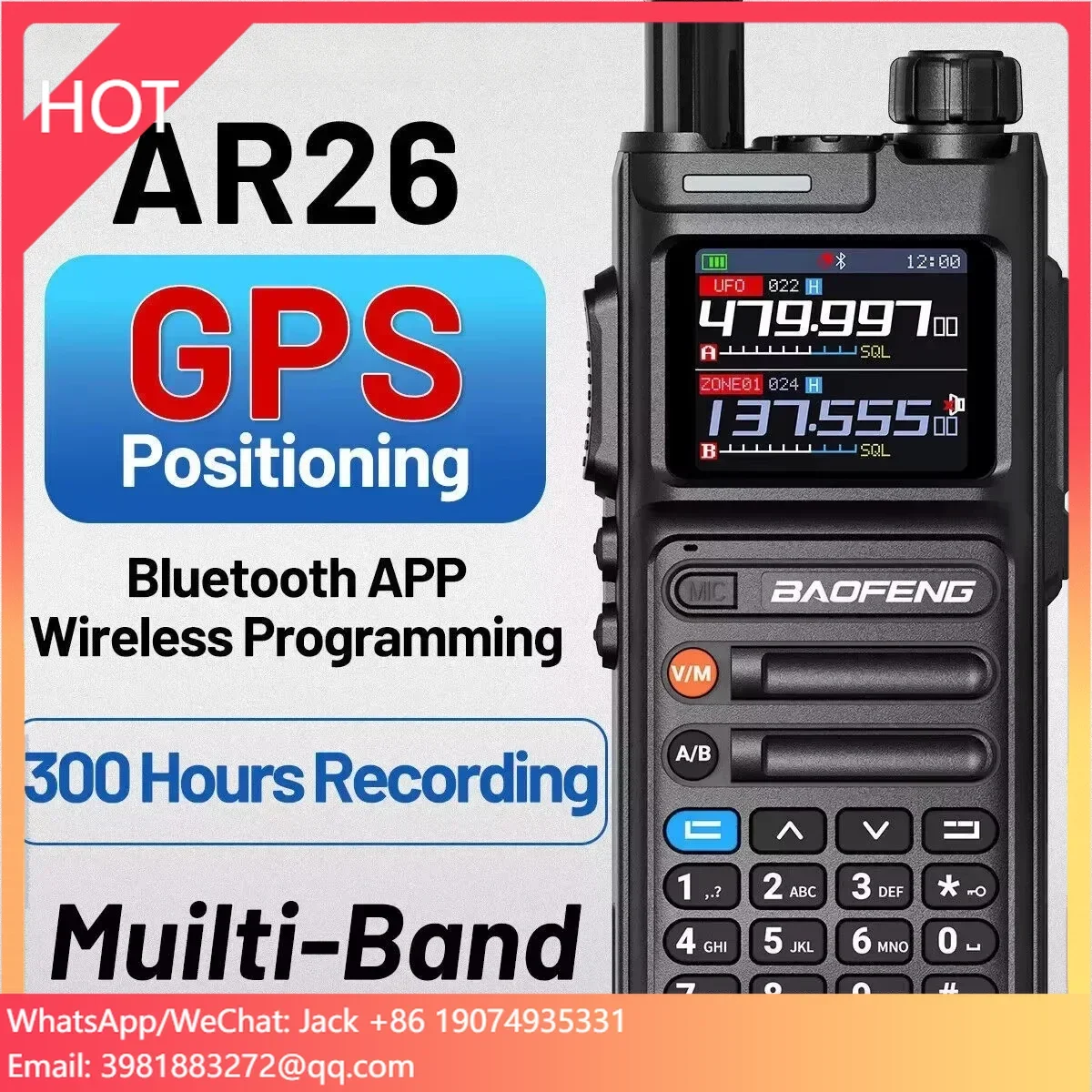 AR26 BAOFENG Ham Radio Long Range GPS Handheld Two Way Radio,Wireless ...