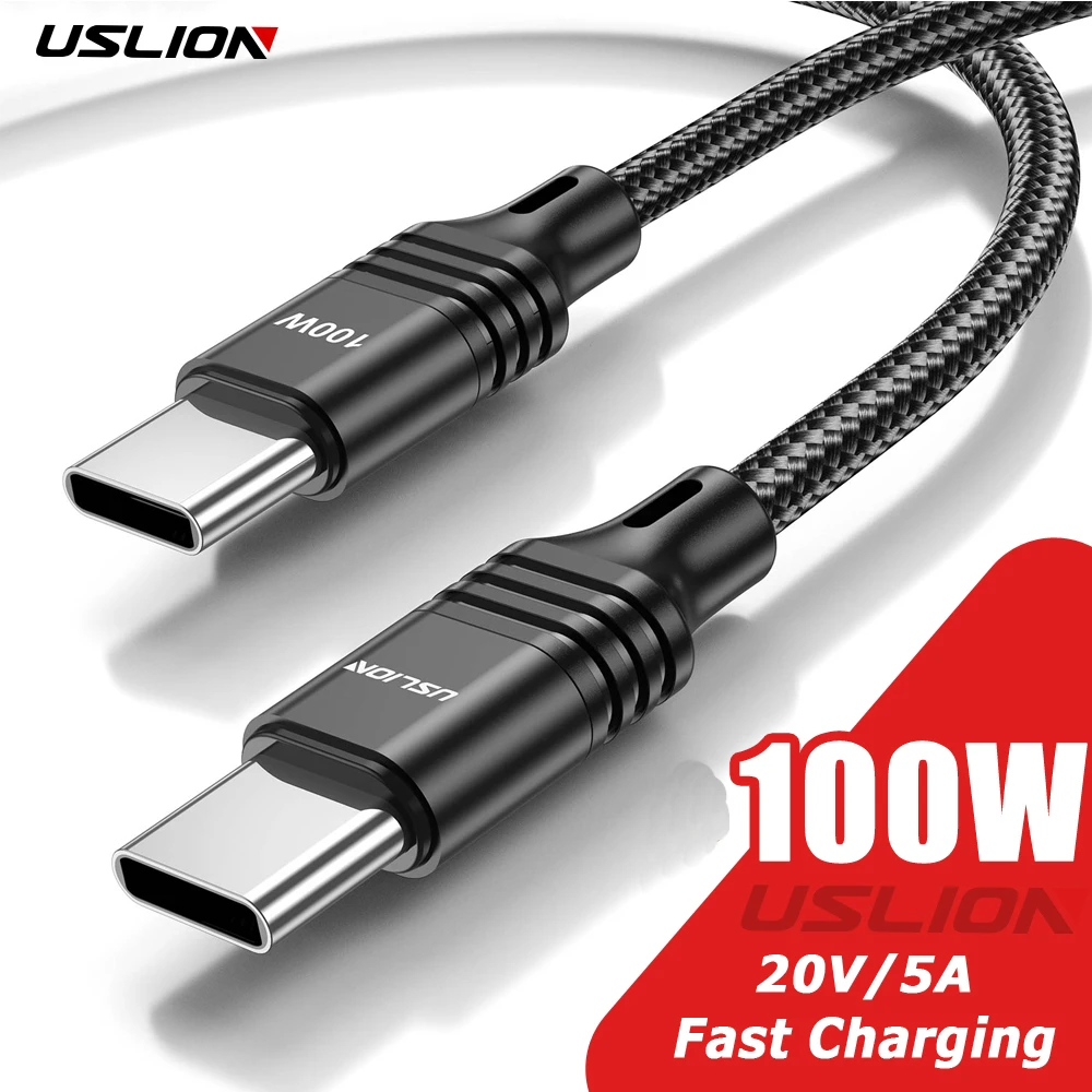 USLION 100W USB Type C Cable QC 4.0 USB C to Type C Fast Charging Data ...