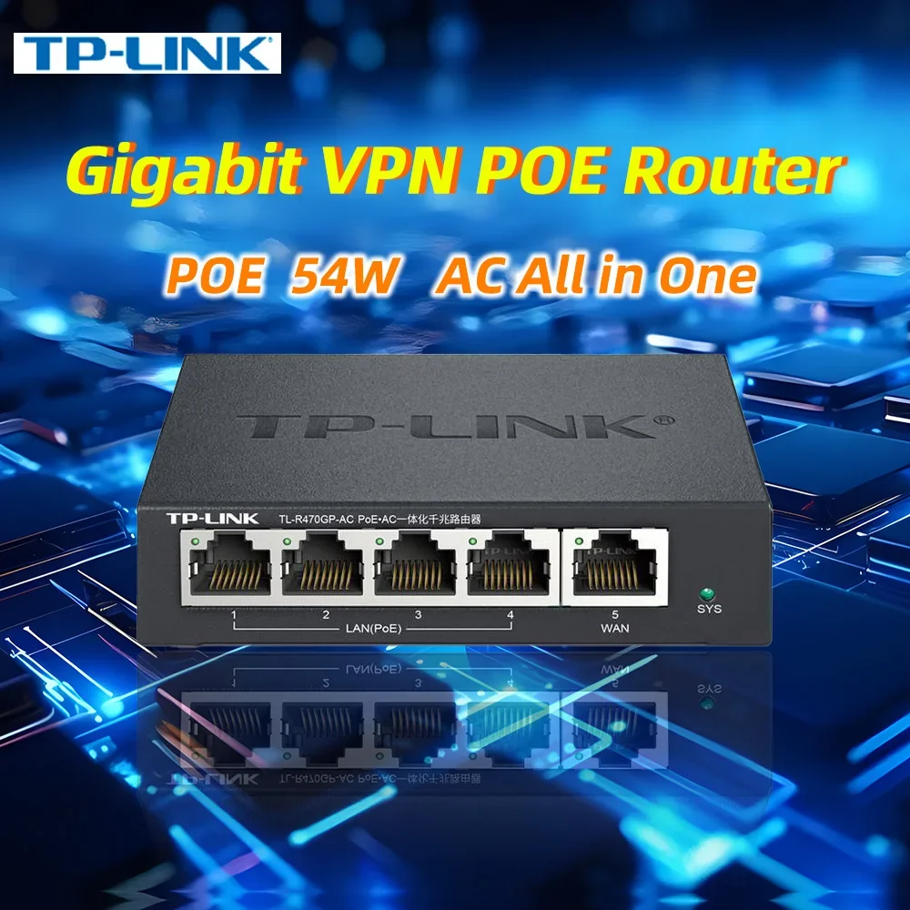 TP-LINK-Full-Gigabit-1000Mbps-Port-R470GP-AC-Router-PoE-Power-Supply ...