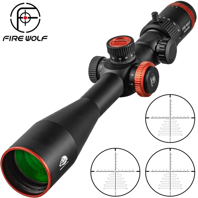 FIRE WOLF 4-14X44 IR Tactical Optical Rifle Sniper Scope Adjustable Red ...