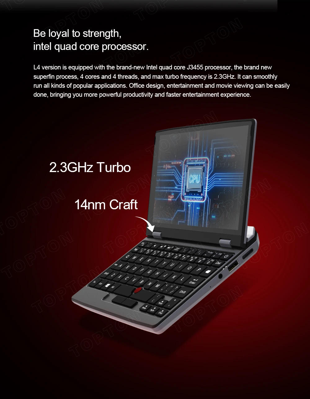 Topton 7 Inch Laptop Touch Screen Ultrabook J4105 J4125 12GB DDR4 Max 2TB Mini Pocket Gaming ...