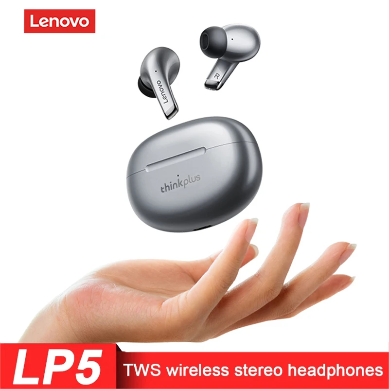 100% Original Lenovo thinkplus LP5 TWS Wireless Bluetooth earphones Headset Stereo IPX5 ...
