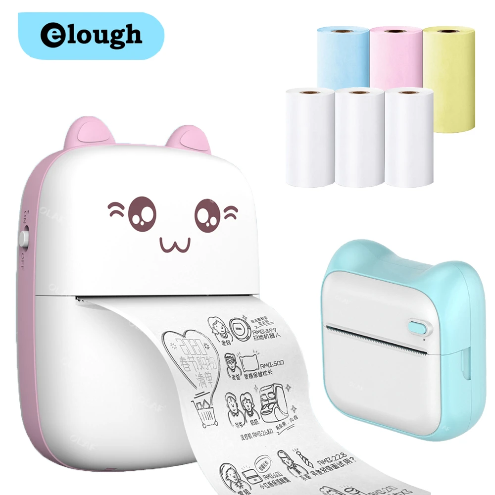 Elough Mini Thermal Printer Portable Photo Printers Miniprint for ...