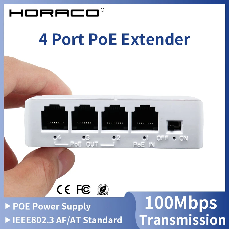 HORACO-3-Port-POE-Extender-10-100Mbps-1-to-3-Network-Switch-Repeater ...
